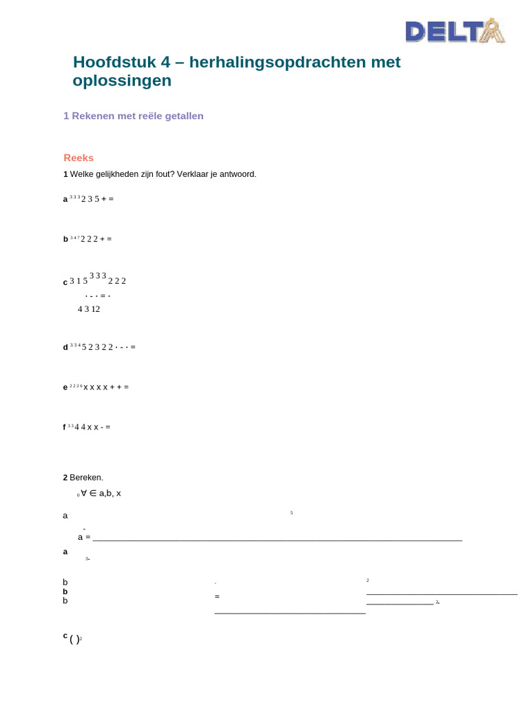 H4 Rekenen Met Reële Getallen | PDF