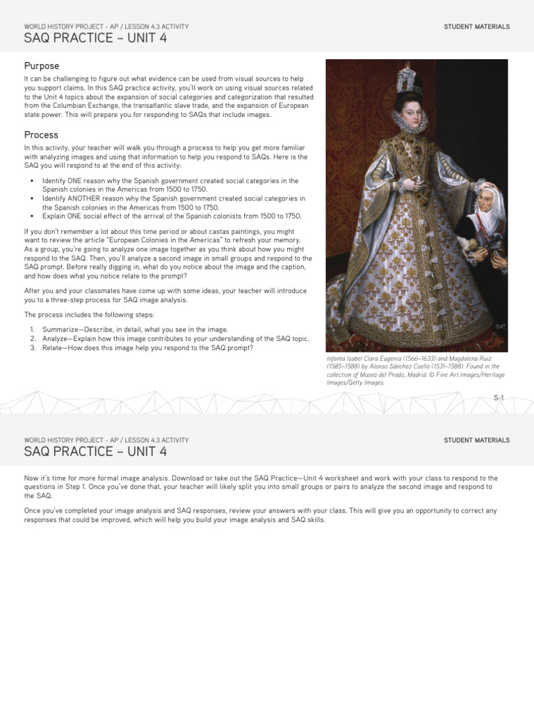 WHP-AP 4-3-8 Activity - SAQ Practice - Unit 4 Student | PDF | Cognitive ...