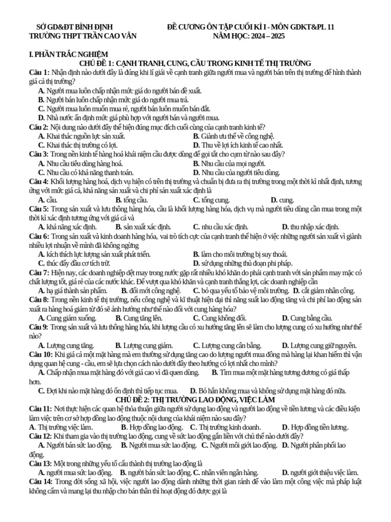 Đề Cương CK1-KTPL11 (24-25) | PDF