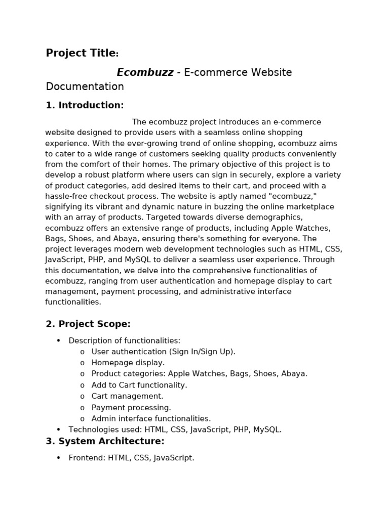project ecombuzz | PDF | Web Development | Information Technology