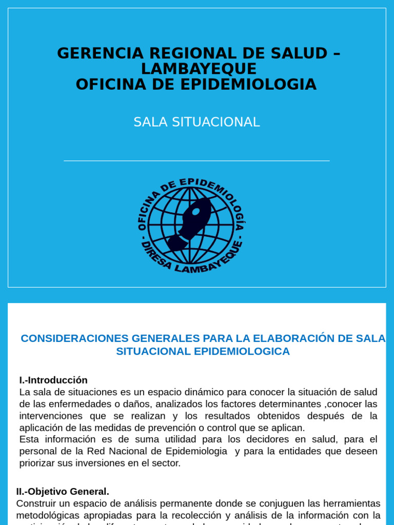 Presentación de La SALA SITUACIONAL para EESS | PDF | Epidemiología | Especialidades Medicas