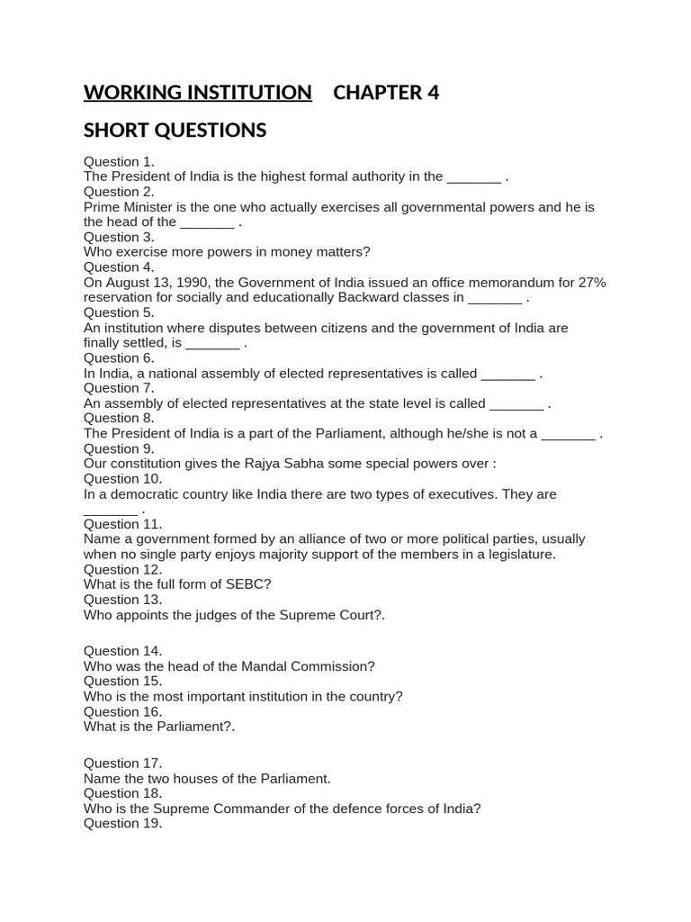 Working Institution Chapter 4 | PDF | Government Of India | Justice