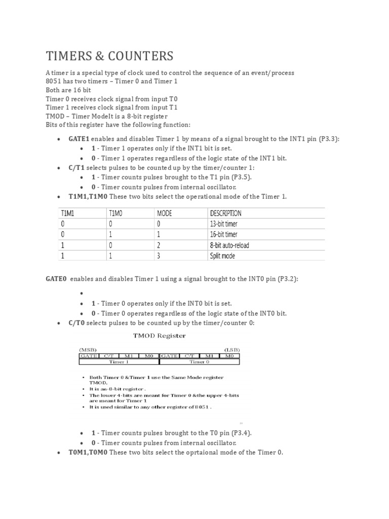 8051 notes 3 - Timers & Counters | PDF | Electrical Engineering ... 8051 notes 3 - Timers & Counters | PDF | Electrical Engineering ...