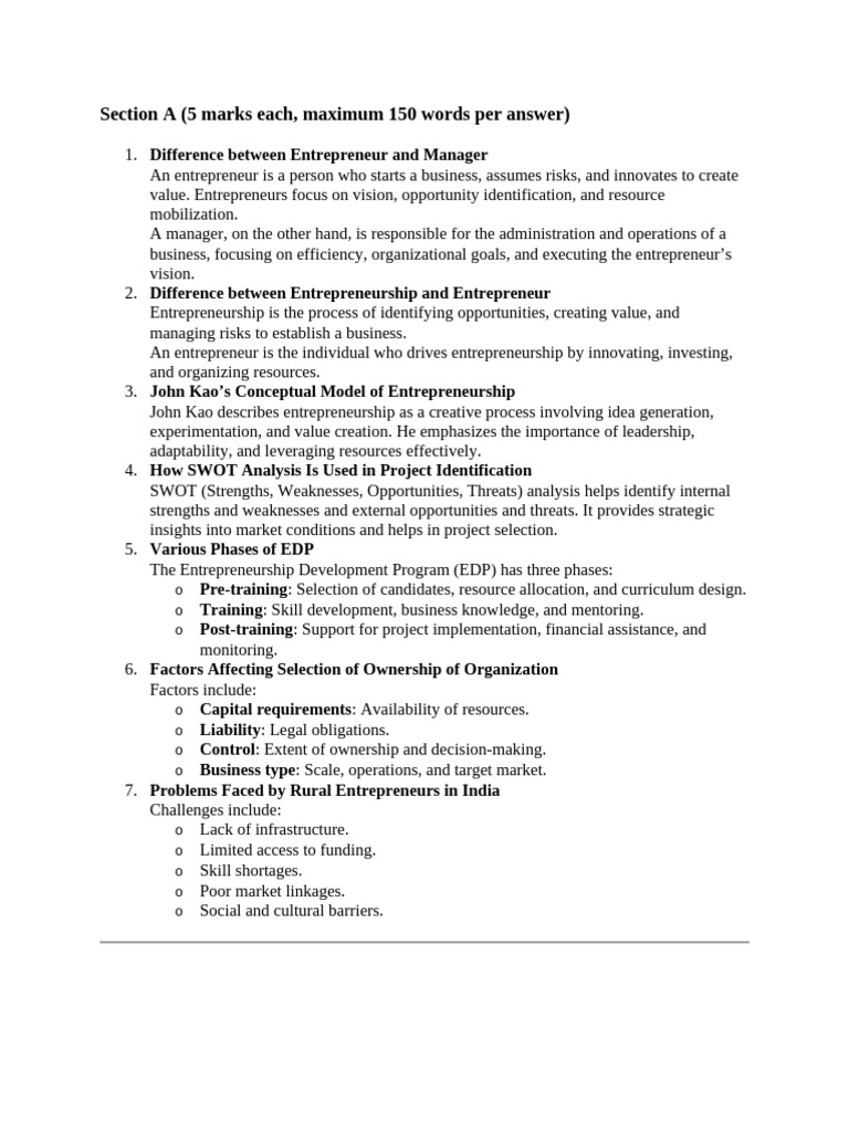 CSJMU question paper | PDF | Entrepreneurship | Swot Analysis