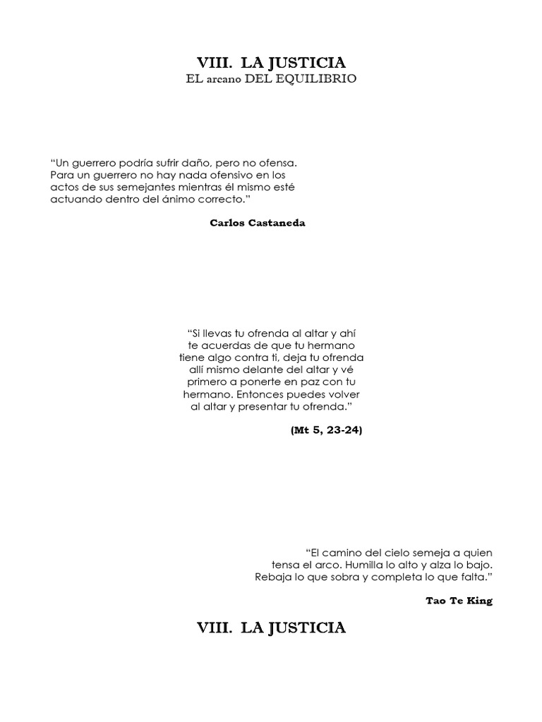 Arcano Mayor VIII: La Justicia | PDF | Justicia | Crimen y violencia