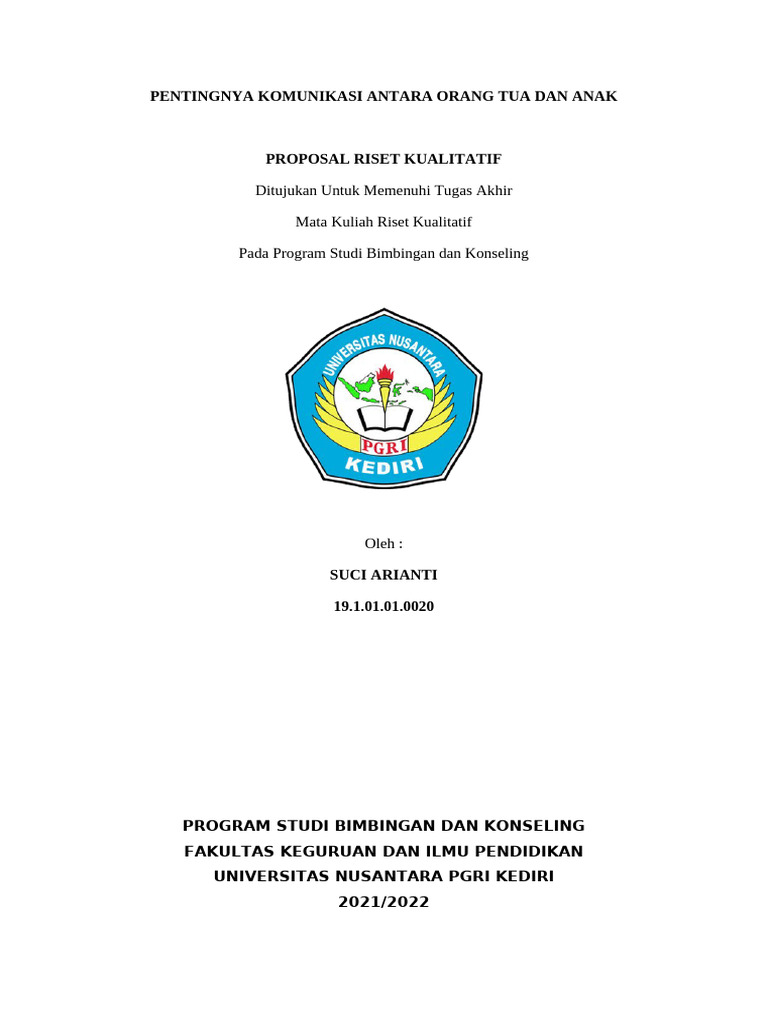 Proposal Riset Kualitatif | PDF