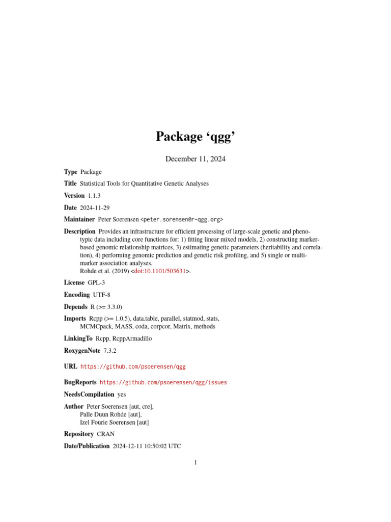 qgg | PDF | Regression Analysis | Bayesian Inference