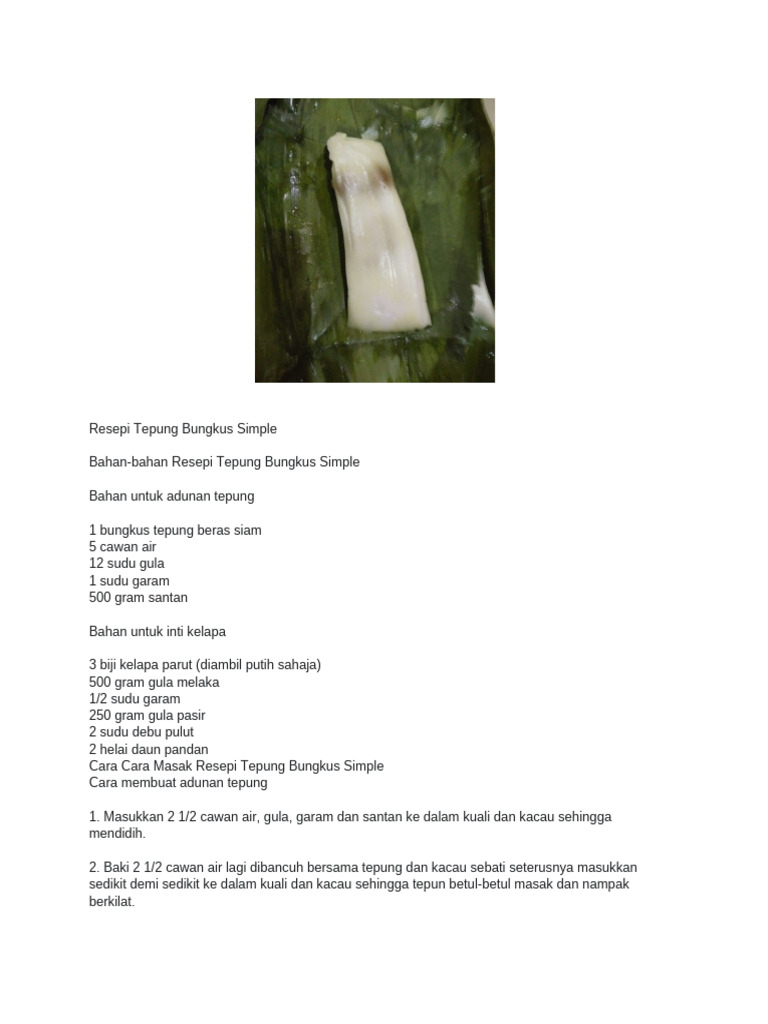 Resepi Tepung Bungkus Simple | PDF