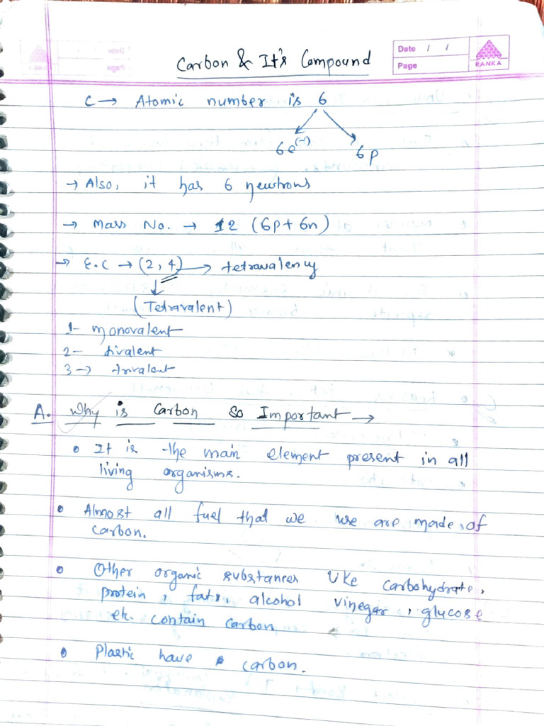 Carbon & Its Compounds | PDF | Organic Chemistry | Chemistry