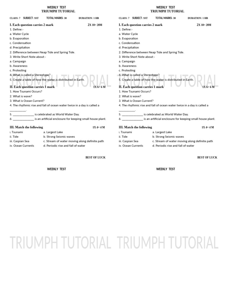 class 7 sst | PDF | Oceans | Tide