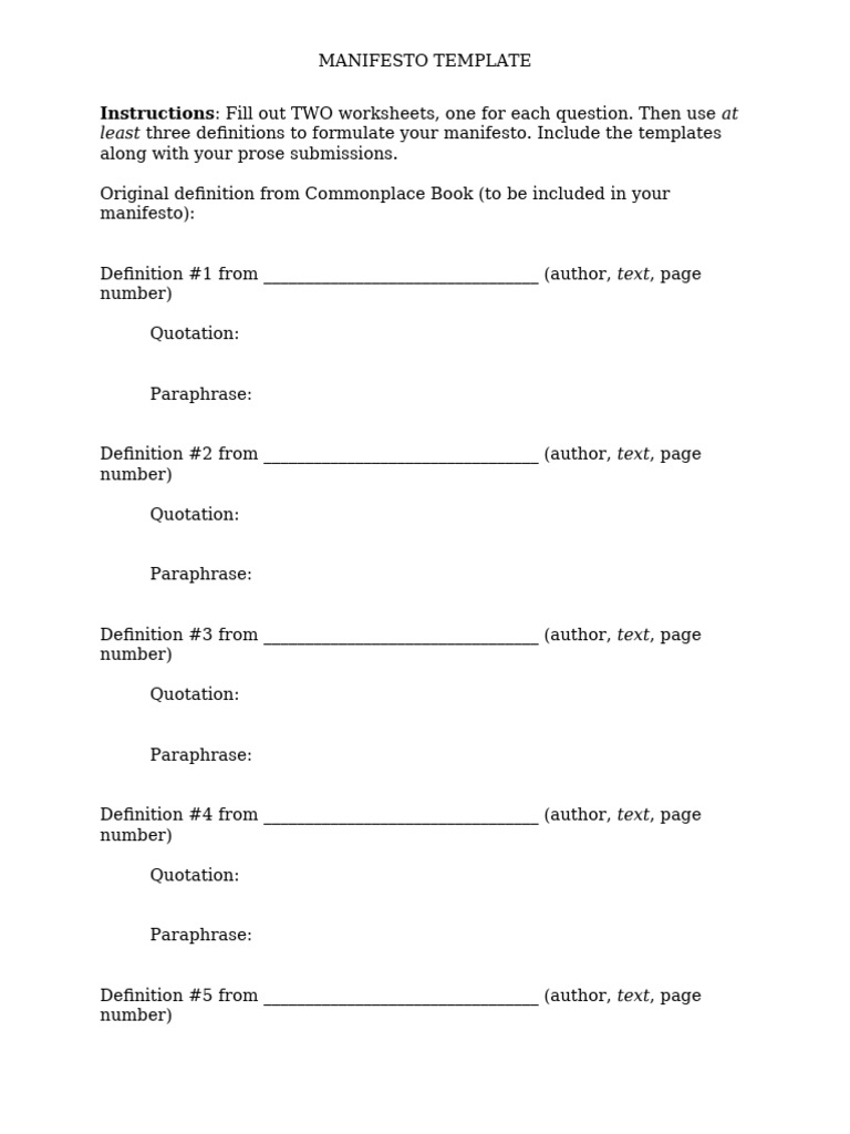 Beauty and Art Manifesto Template | PDF