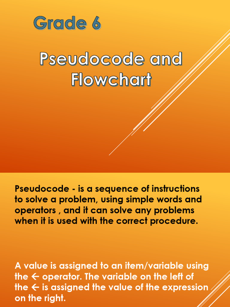 Gr 6 5 Psuedocode And Flowchart Trace Table 5 Pdf Reserved Word Area