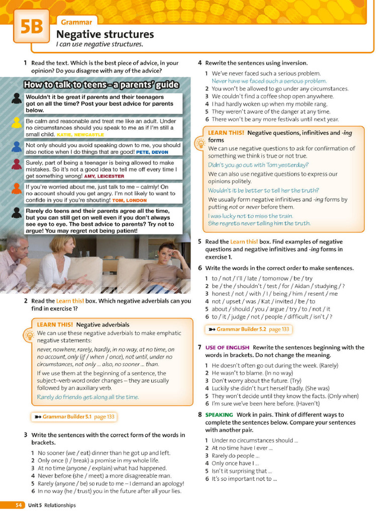B13-Elearning - Unit 5BD - Grammar | PDF