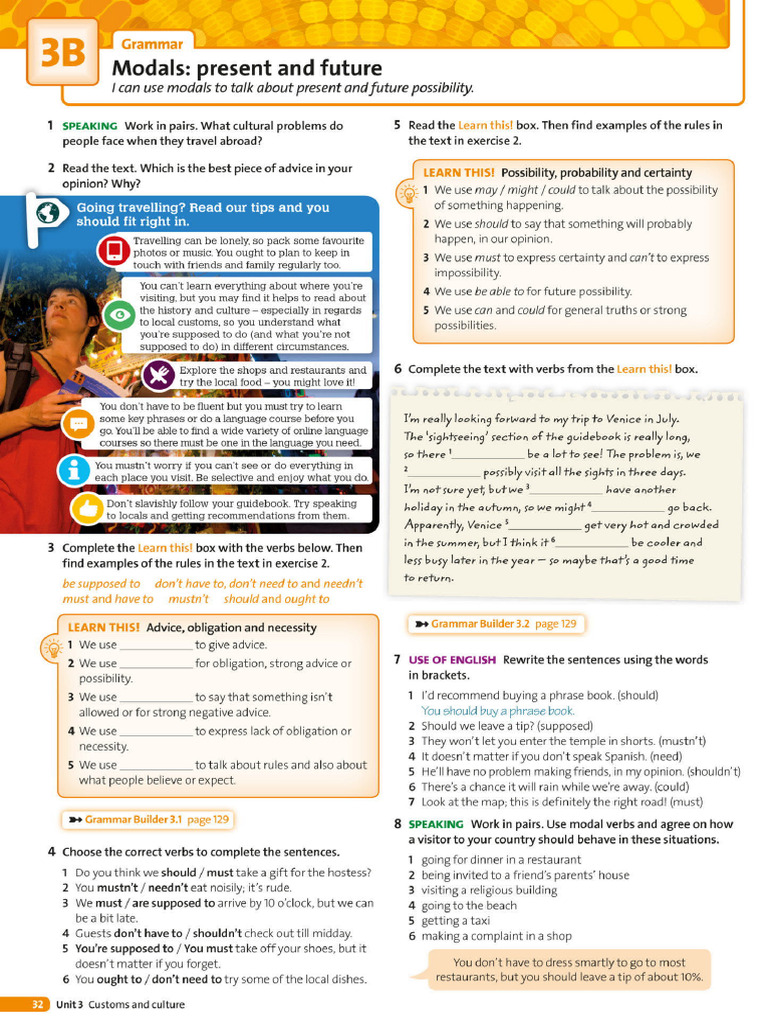 B13-Elearning - Unit 3BD - Grammar | PDF