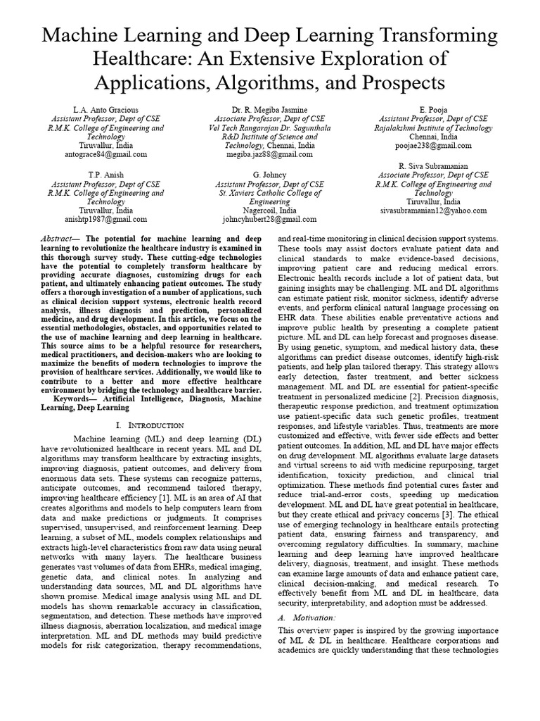 Machine Learning And Deep Learning Trans Pdf Machine Learning