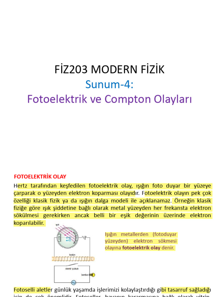 FİZ203 MODERN FİZİK-4-F.elektrik Ve Comp | PDF