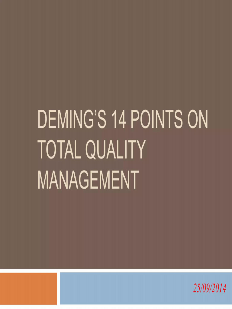 demings 14 principle | PDF