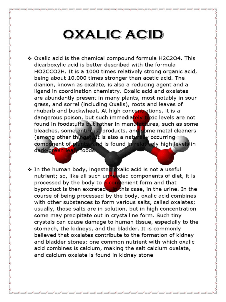 Chemistry Project Oxalic Acid Page | PDF