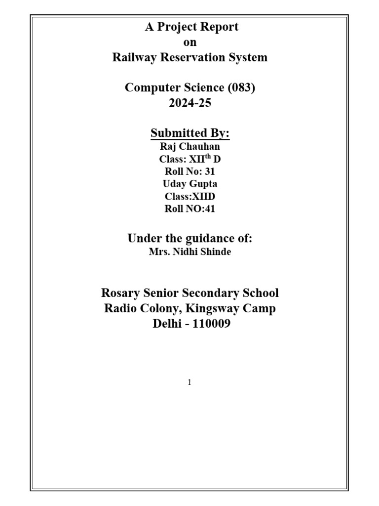 Raj and Uday Railway Reservation | PDF | Computing | Computer Architecture