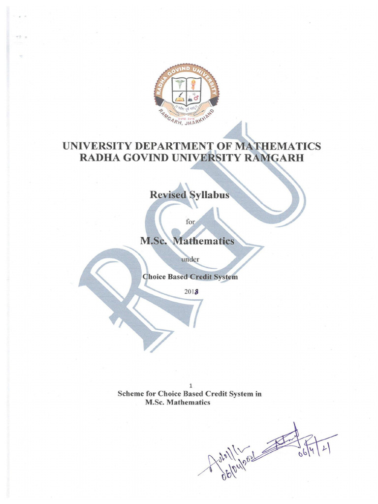 M.Sc. Math Syllabus | PDF