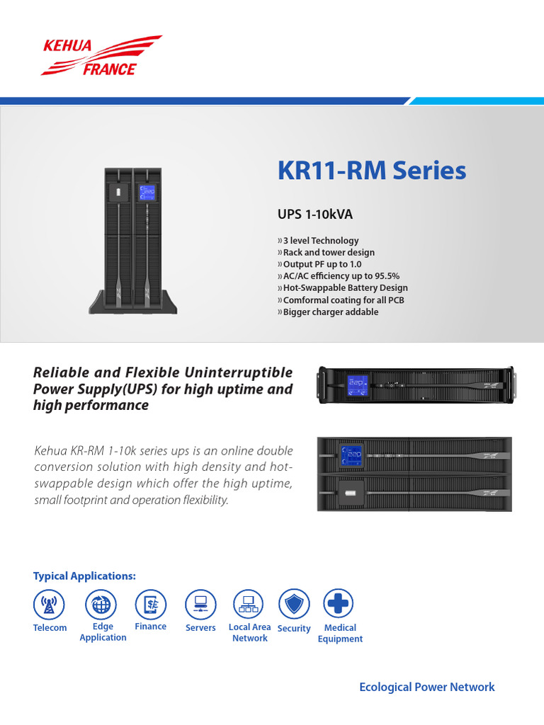 Kehua UPS Brochure KR11 RM Series UPS 1 10kVA | PDF | Power Engineering | Manufactured Goods