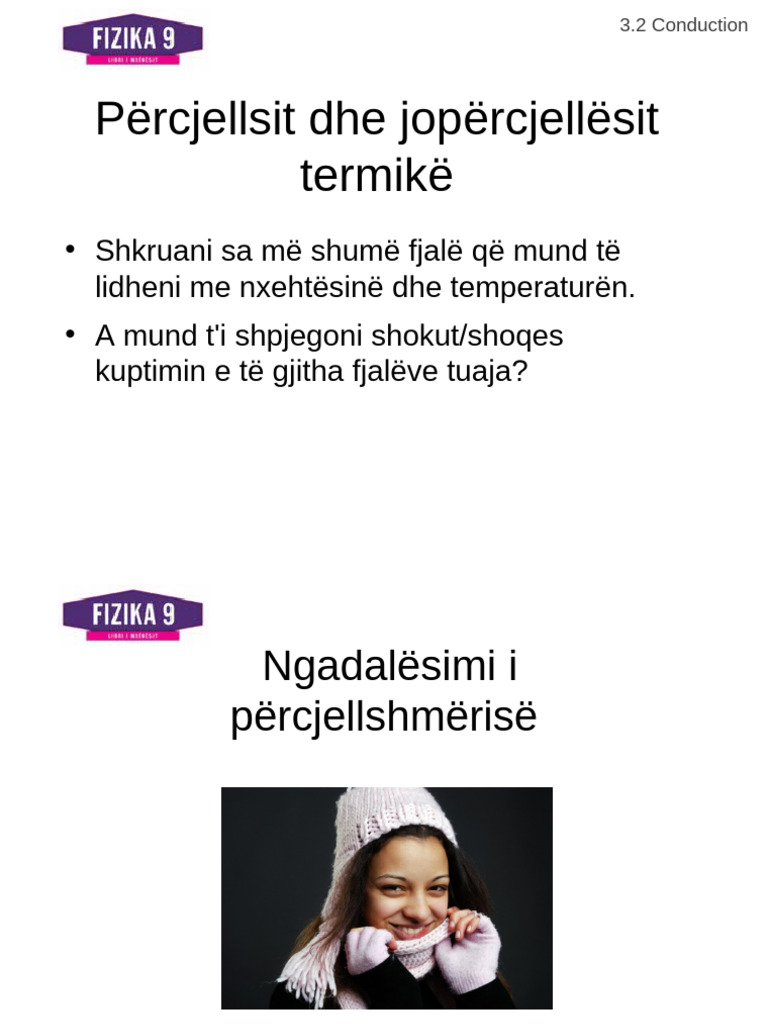 2 Percjellesit Dhe Jo Percjellesit Termike: Prezantim | PDF