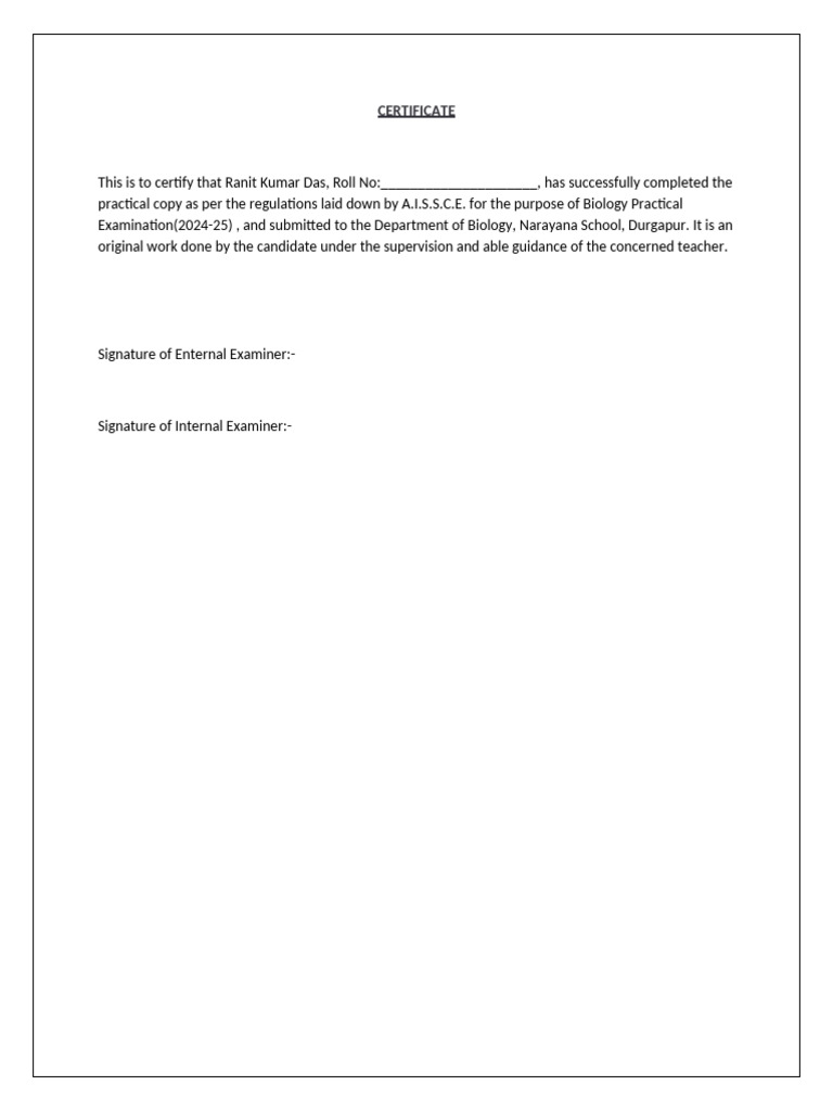 Bio Certificate | PDF