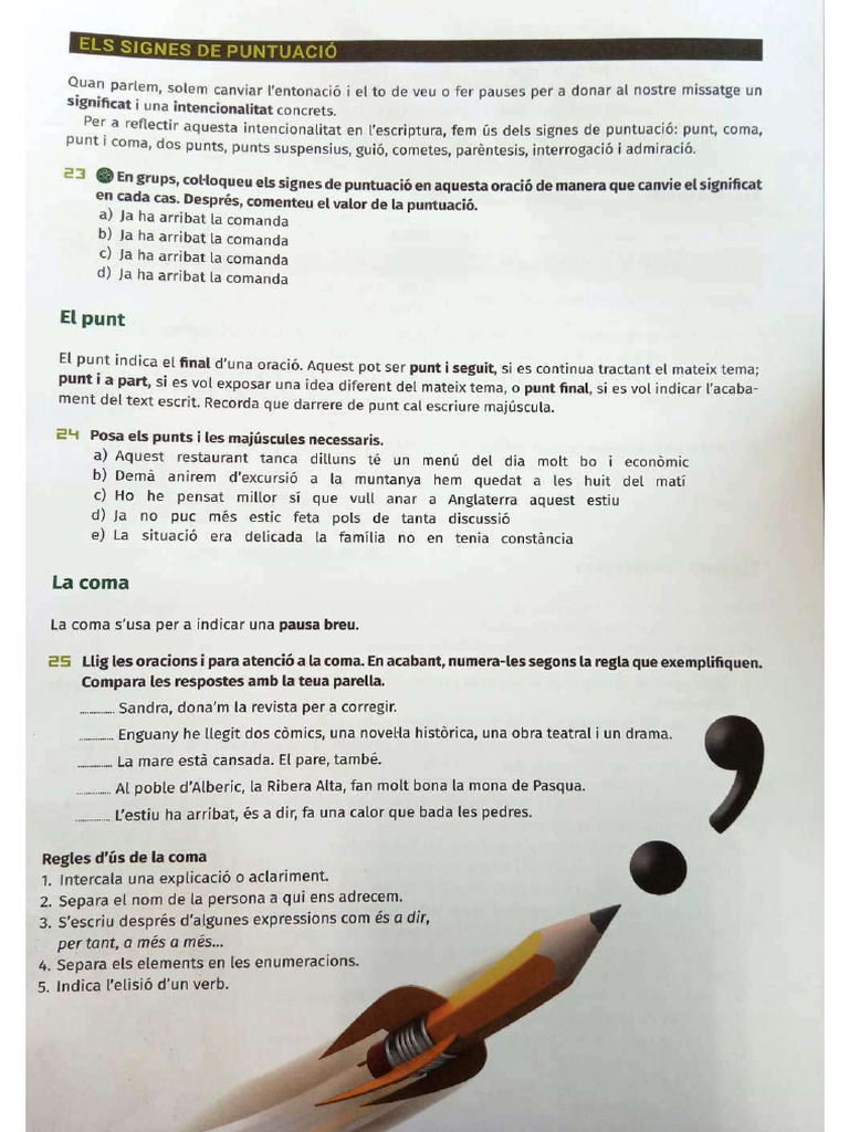 Llibre de 2n Els Signes de Puntuació | PDF