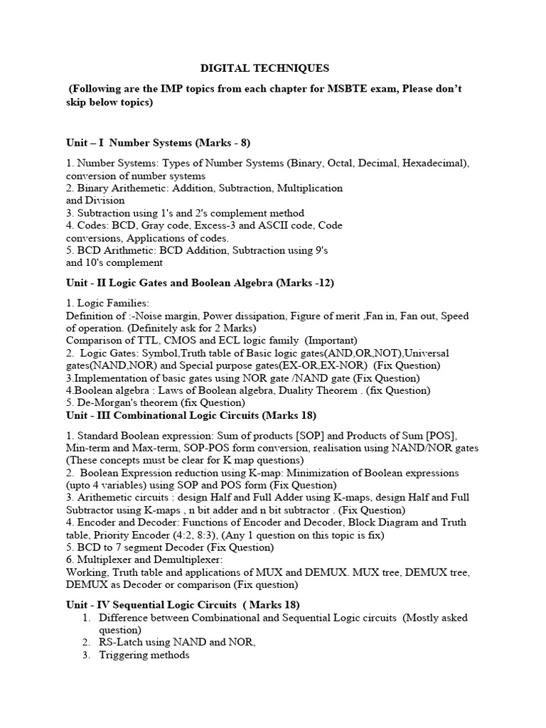 Digital Techniques | PDF | Computer Memory | Logic Gate
