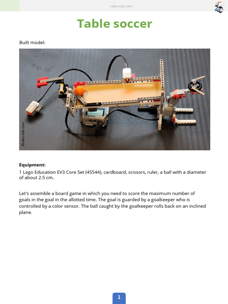LEGO Table Soccer Build Guide | PDF