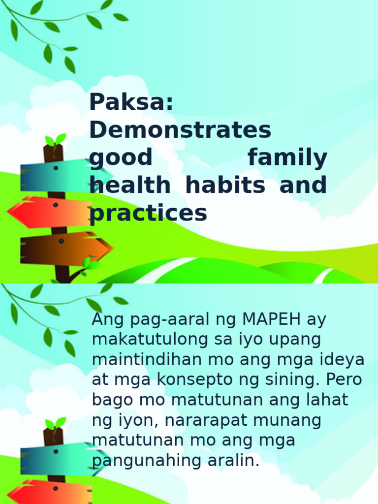 Q3 - MAPEH-HEALTH - MOD 2 - #Demonstrates Good Family Health Habits and ...