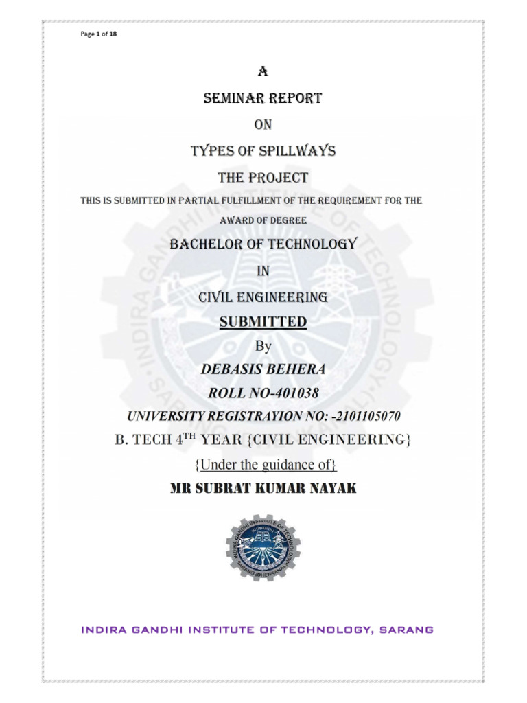 DEBASISH PDF | PDF | Spillway | Dam