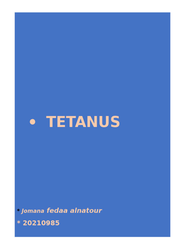 Tetanus | PDF | Vaccines | Wound