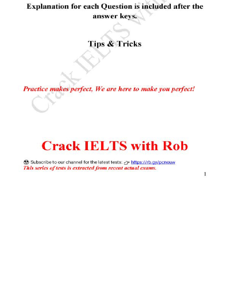 IELTS Reading Tests From Recent Actual Exams - Test 1-5 | PDF