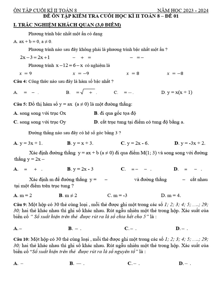 DE KT CUOI HKII TOAN 8 DE 01 | PDF