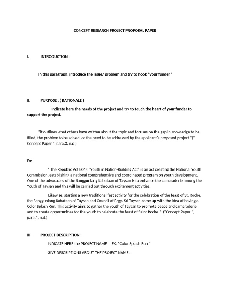 CONCEPT RESEARCH PROJECT PROPOSAL PAPER Format | PDF | Cognitive ...
