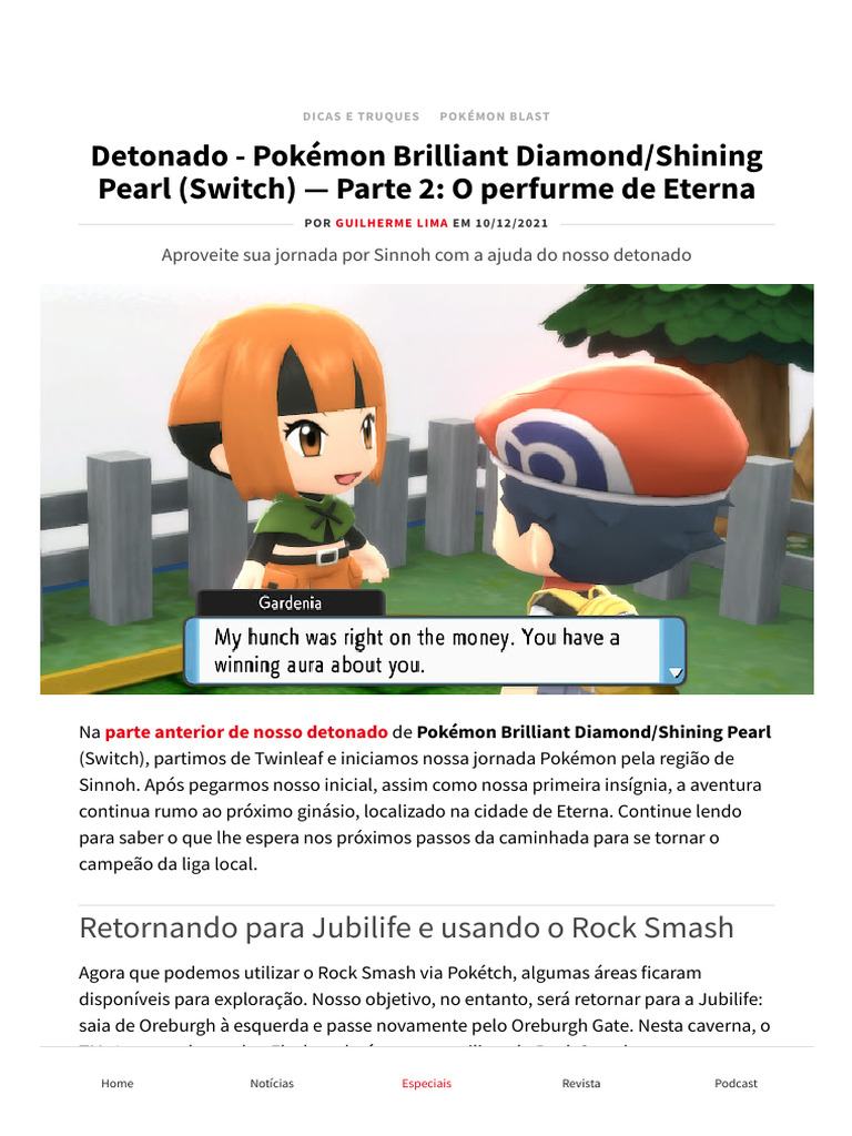 Detonado 02 - Pokémon Brilliant Diamond (Switch) - Pa | PDF | Pokémon