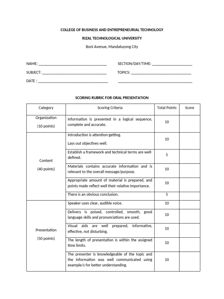 Rubric | PDF | Information | Cognitive Science