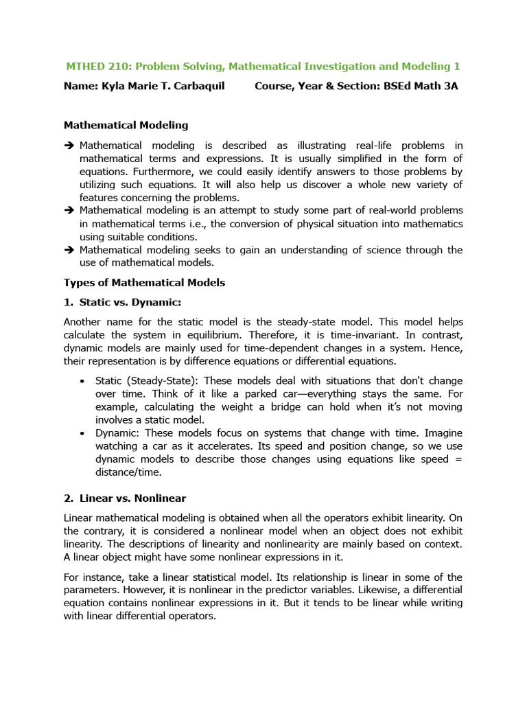 Types of Mathematical Models Explained | PDF | Probability Distribution ...