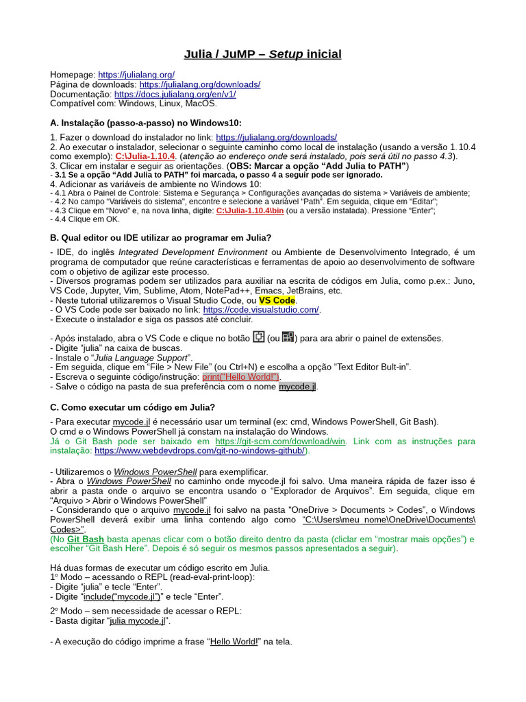 tutorial-instalacao-julia-jump-v8 | PDF | Microsoft Windows | Programas