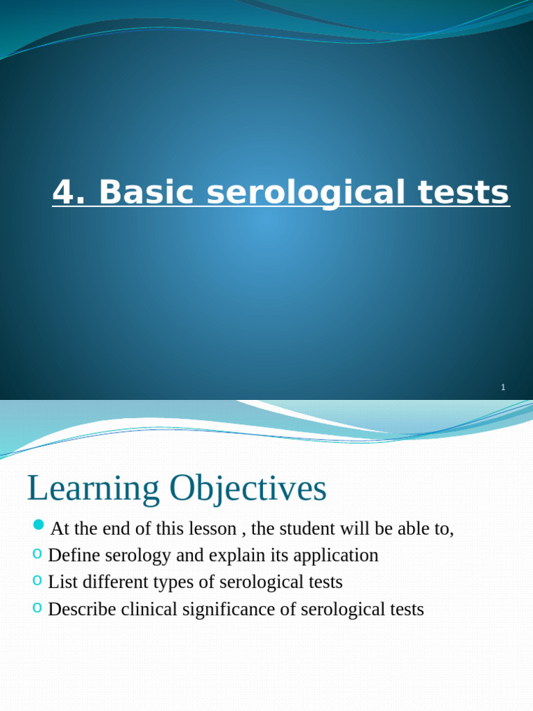 4 Basic Serology Tests and immunohematology (1) | PDF | Serology ...