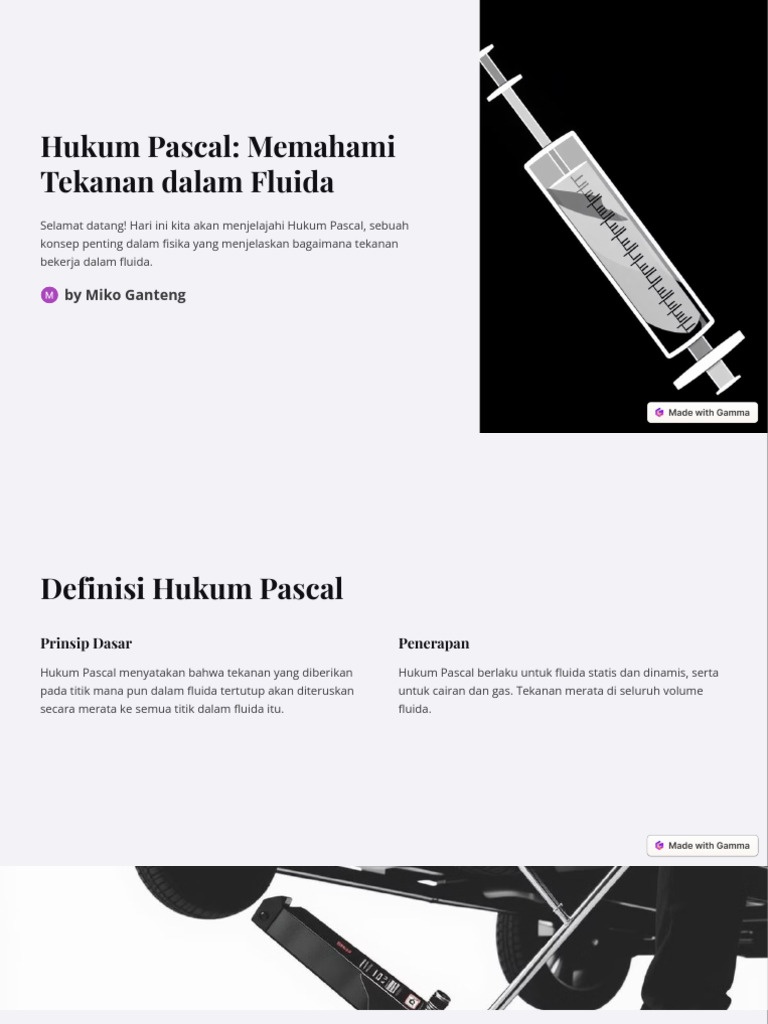 Hukum Pascal: Prinsip dan Aplikasi | PDF