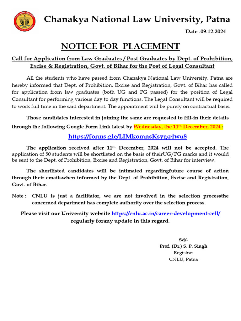 Placement-Notice-09 12 2024 | PDF