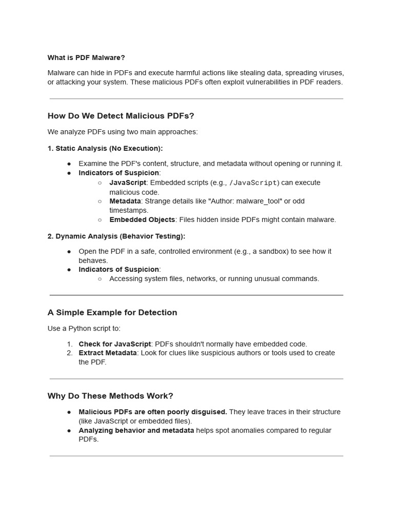 Pdf Malware Detection Pdf Malware Computing