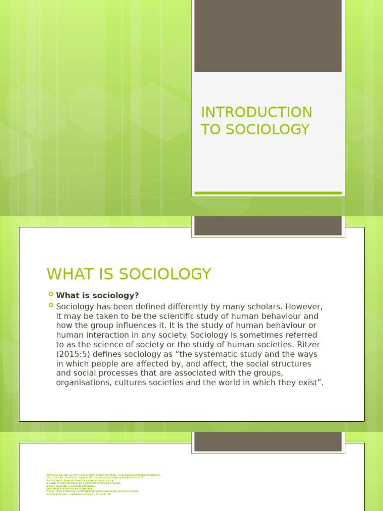 Introduction To Sociology | PDF | Sociology | Age Of Enlightenment