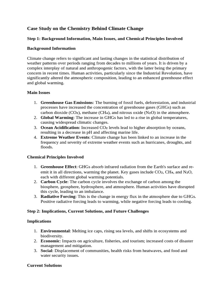 Chemistry of Climate Change | PDF | Climate Change | Greenhouse Gas