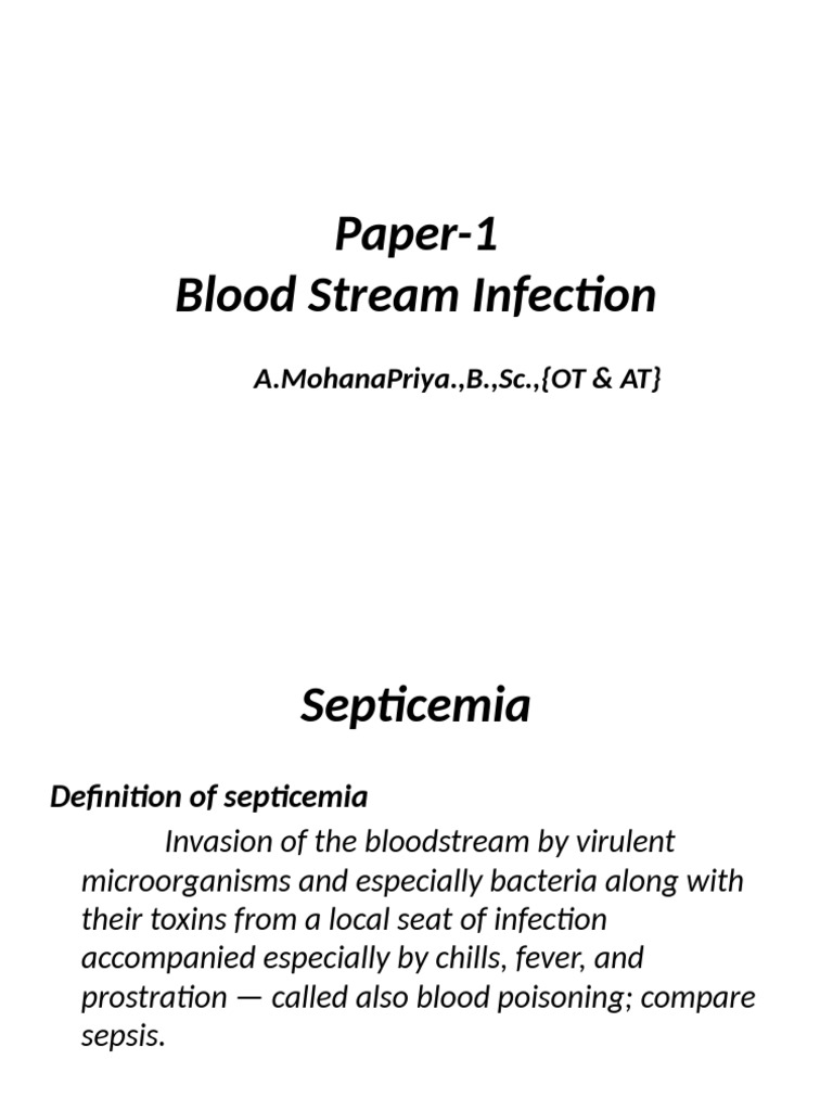 Blood Stream Infection | PDF | Sepsis | Shock (Circulatory)