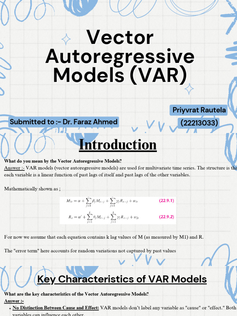 Priyvrat Rautela (22213033) 5BECOH CIA-3 Advanced Econometrics | PDF | Vector Autoregression ...