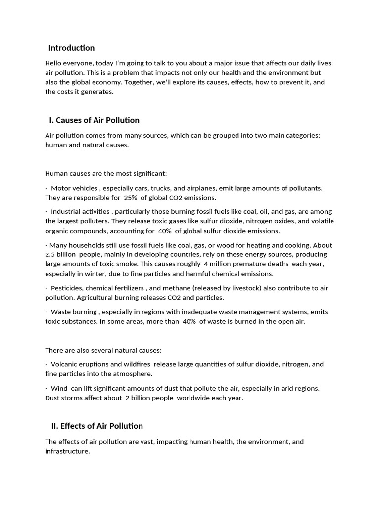 Air Pollution Texte - Copie | PDF | Air Pollution | Atmosphere Of Earth