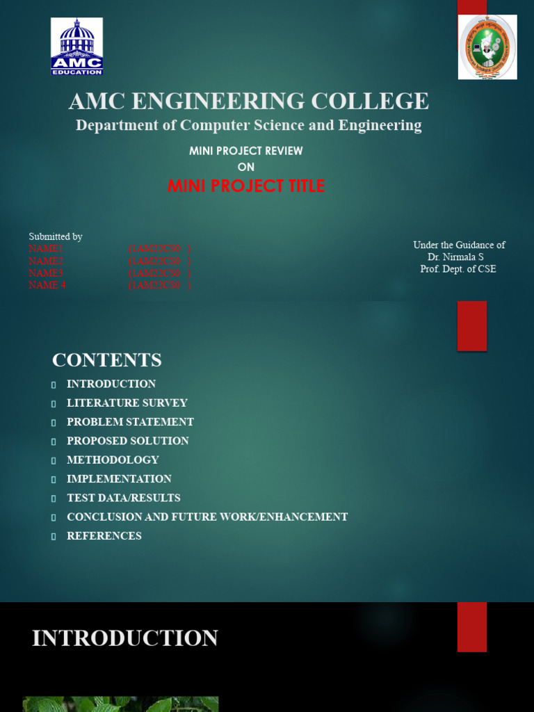 Mini Project PPT Format - 5 CSE.pptx | PDF | Statistical Classification ...